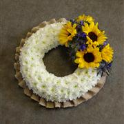 Massed Wreath - Funeral Flowers White Roding